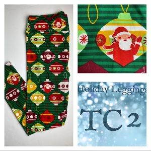 LuLaRoe | Pants & Jumpsuits | Lularoe Adult Tc2 Holiday Leggings Santa ...